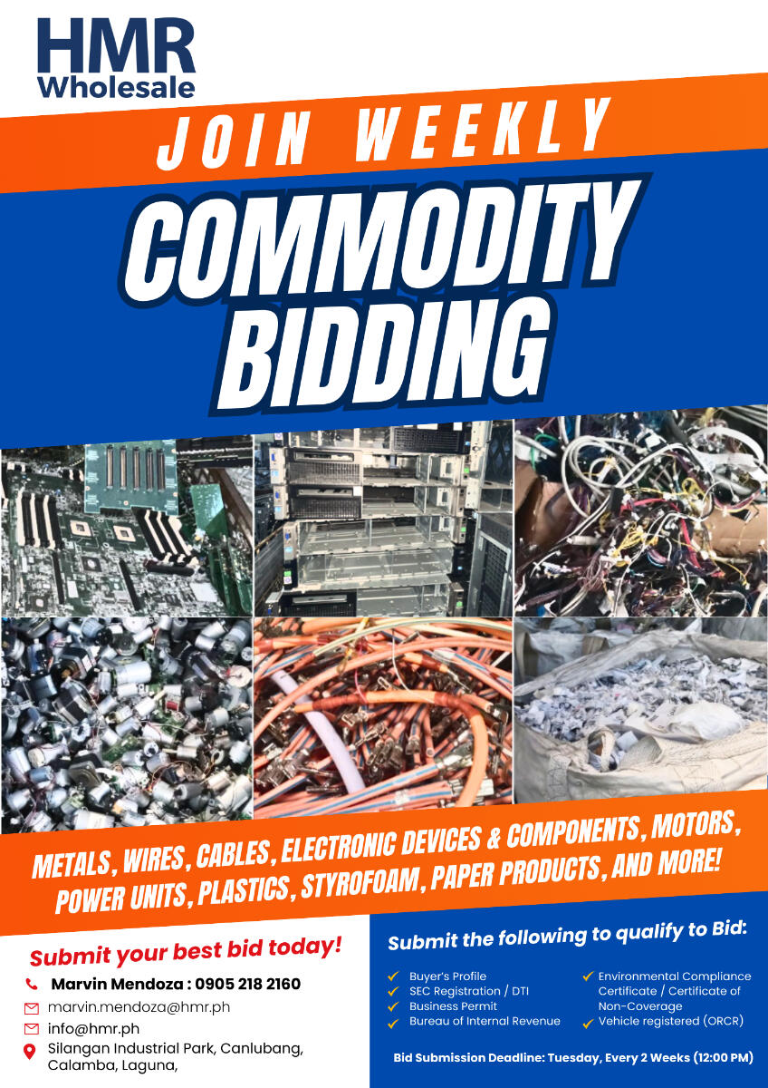 JOIN WEEKLY COMMODITY BIDDING!